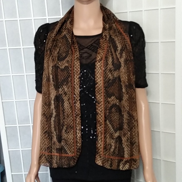 unbranded | Accessories | Lovely Snakeskin Pattern Scarf Brown And ...